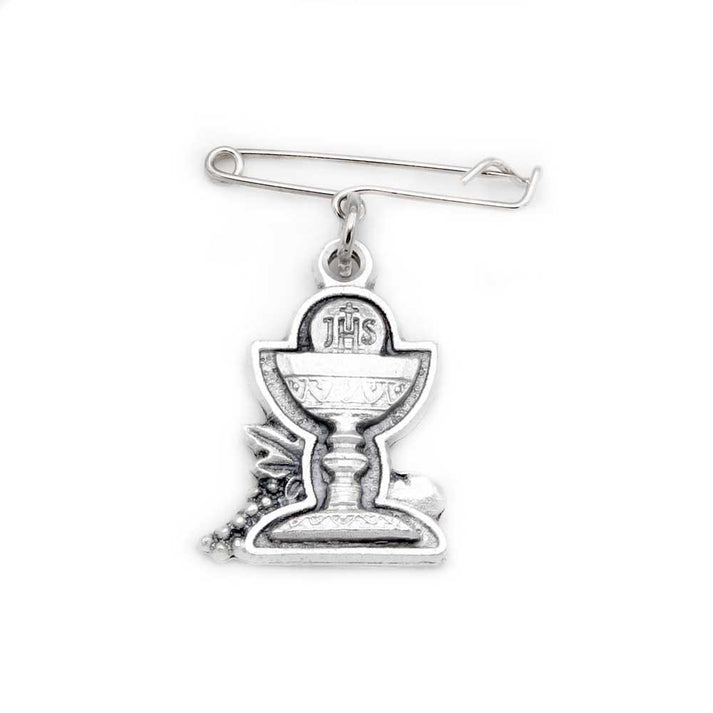 First Communion Lapel Pin Silver JHS Chalice – Holy Gift Shops ...