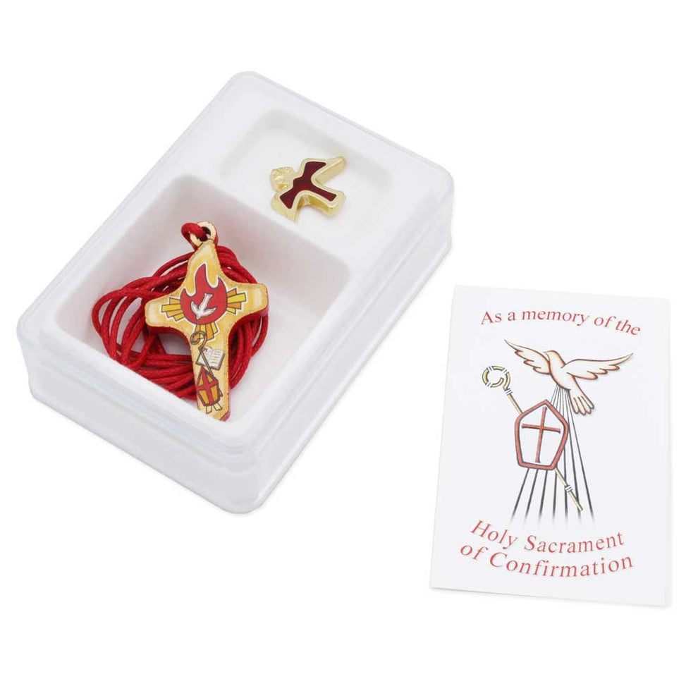 Holy Spirit Wooden Cross Pendant and Pin Confirmation Gift Set – Holy ...